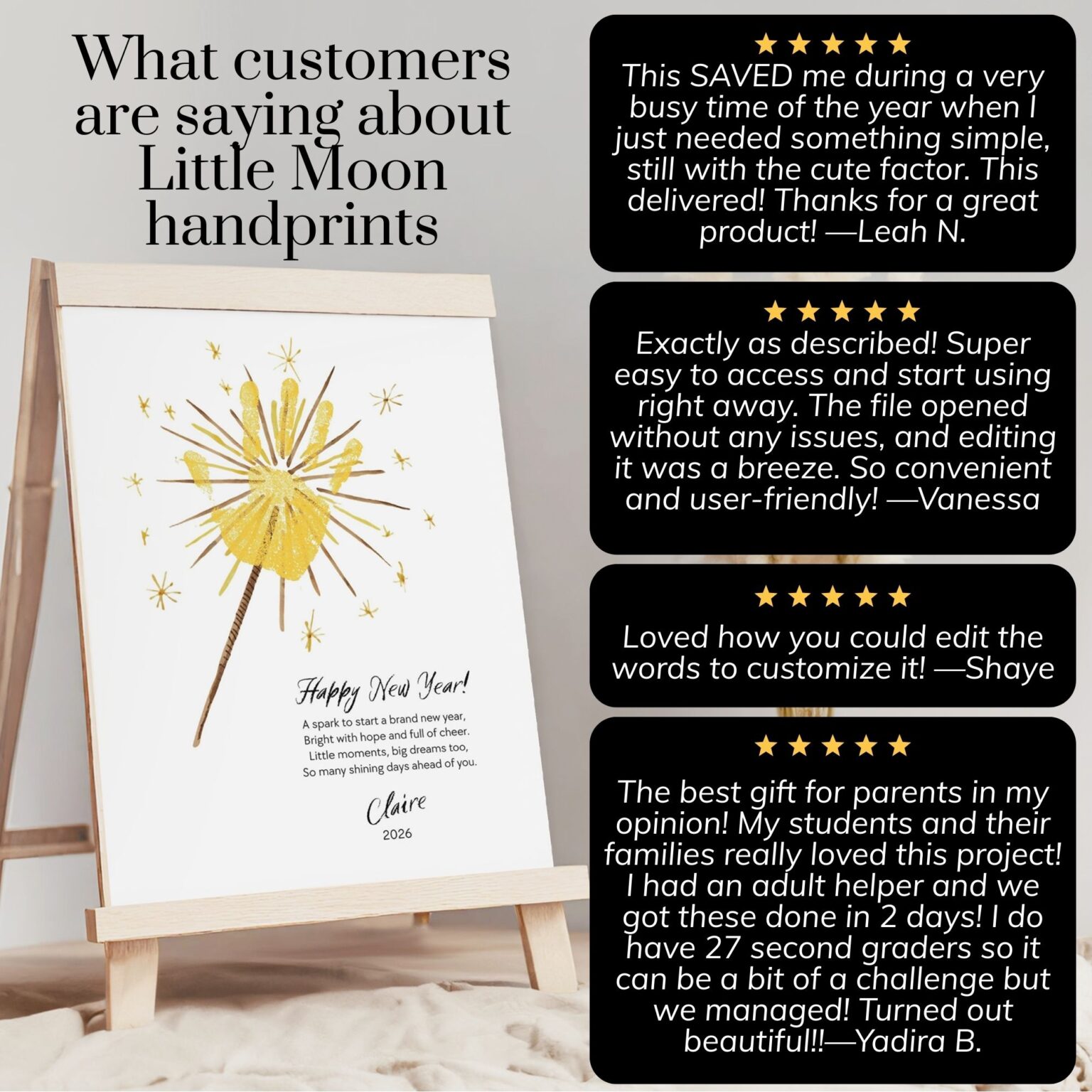 2026 New Years Fireworks Handprint Art
